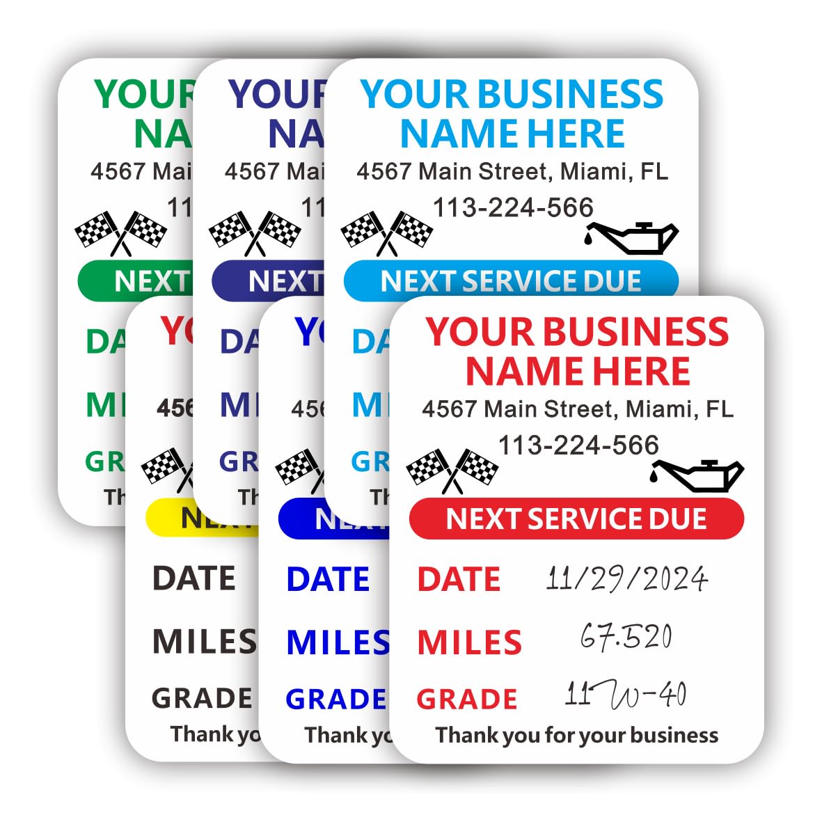 Amazon.com: Oil Change Stickers with Your Business Name -Custom Oil ...