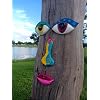 Amazon.com : Cute Tree Faces Decor Outdoor, Handmade by Artist, Garden ...