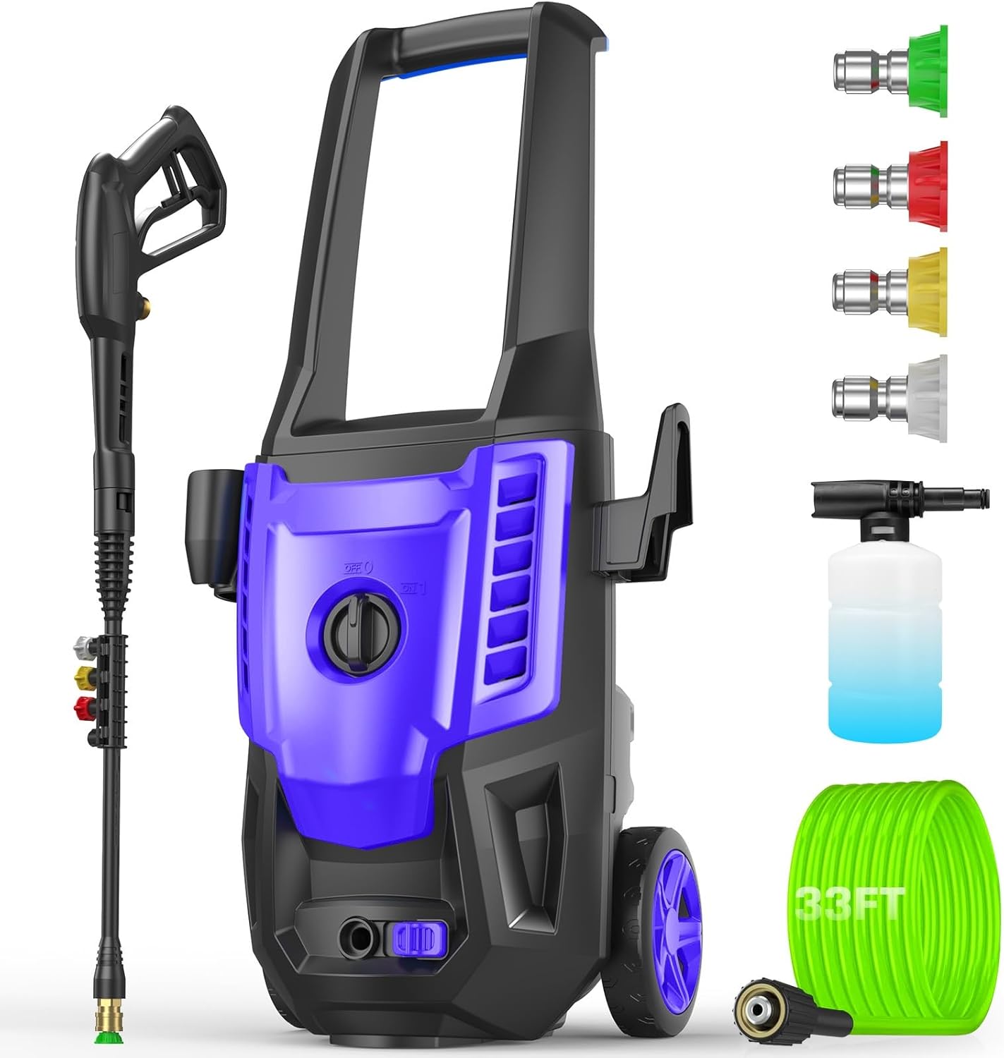 Amazon.com : Pressure Cleaner 5000 PSI, 4 QC Nozzles and 500ML Soap ...