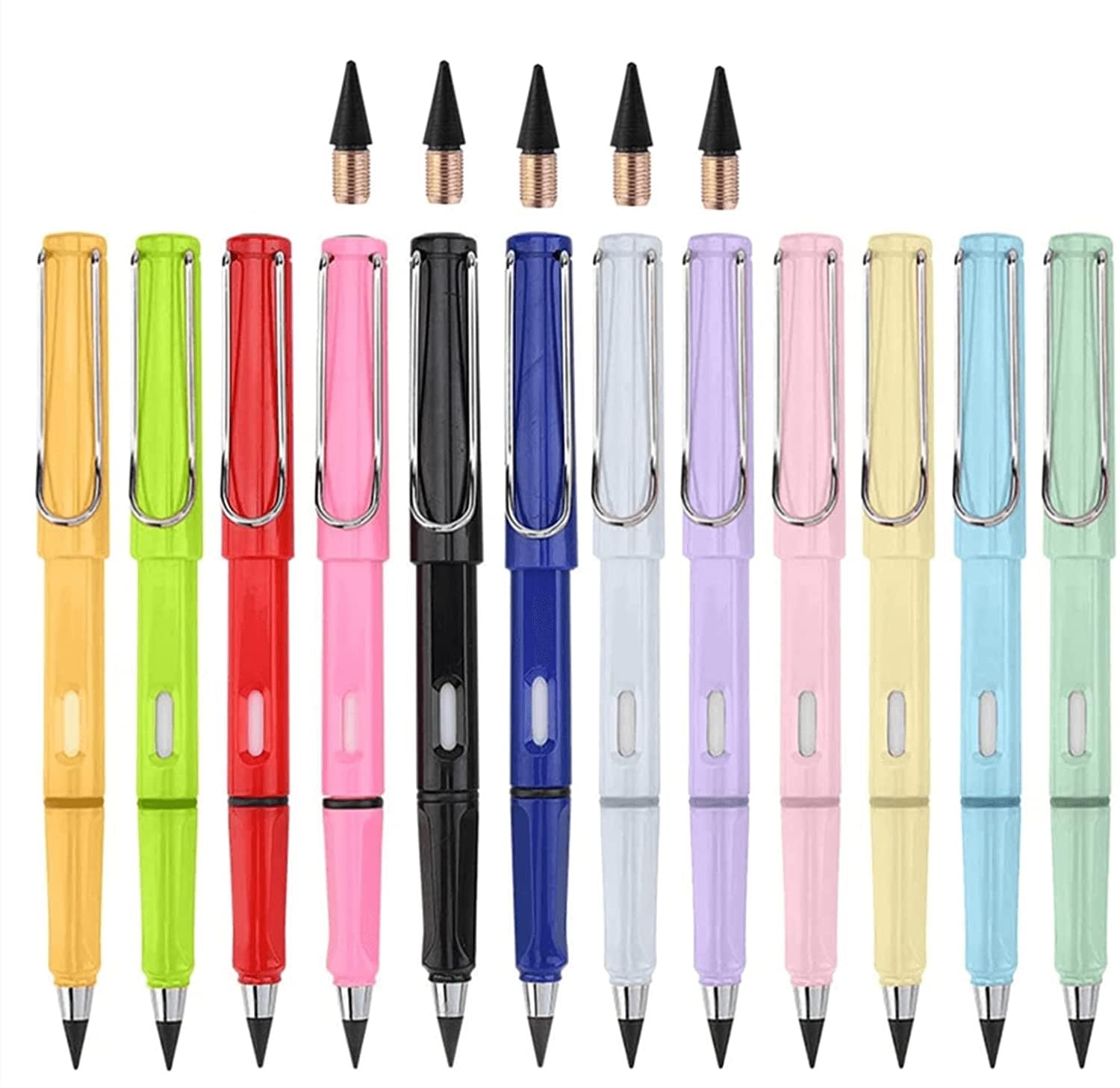 BWOGUE 10 Inkless Pencil Infinity Metal Pencil, 5xNibs, Infinite Never ...