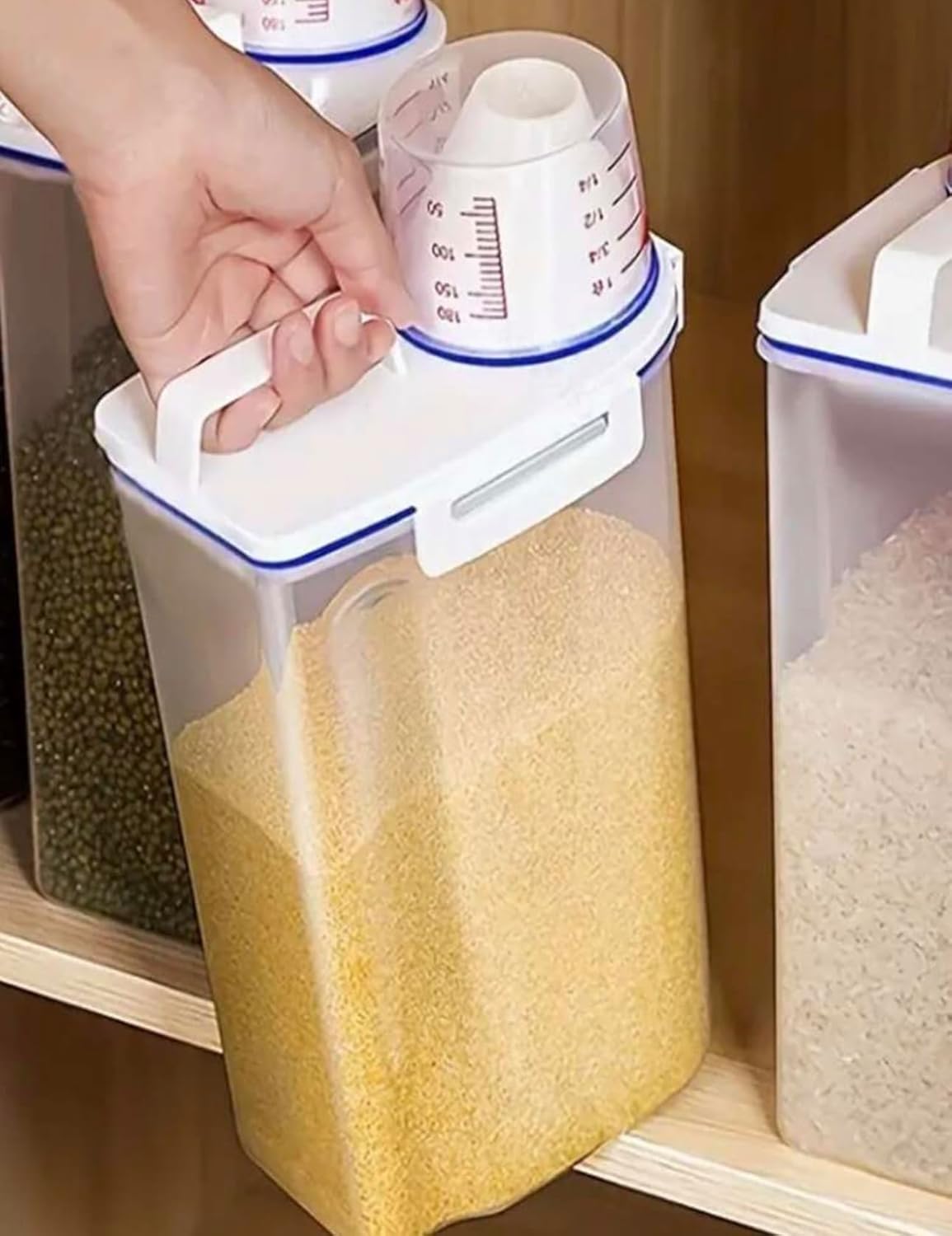Amazon.com: amberonejayden 2kg rice container bin with pour spout ...