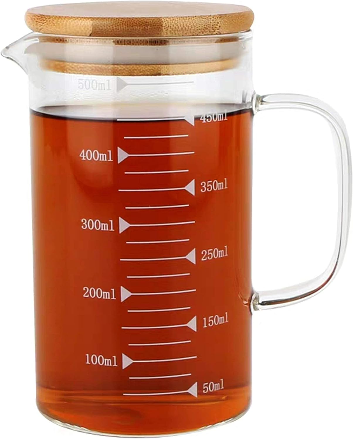 Amazon.com: KINNOSE Graduated Beaker Mug with Handle and Durable Bamboo ...