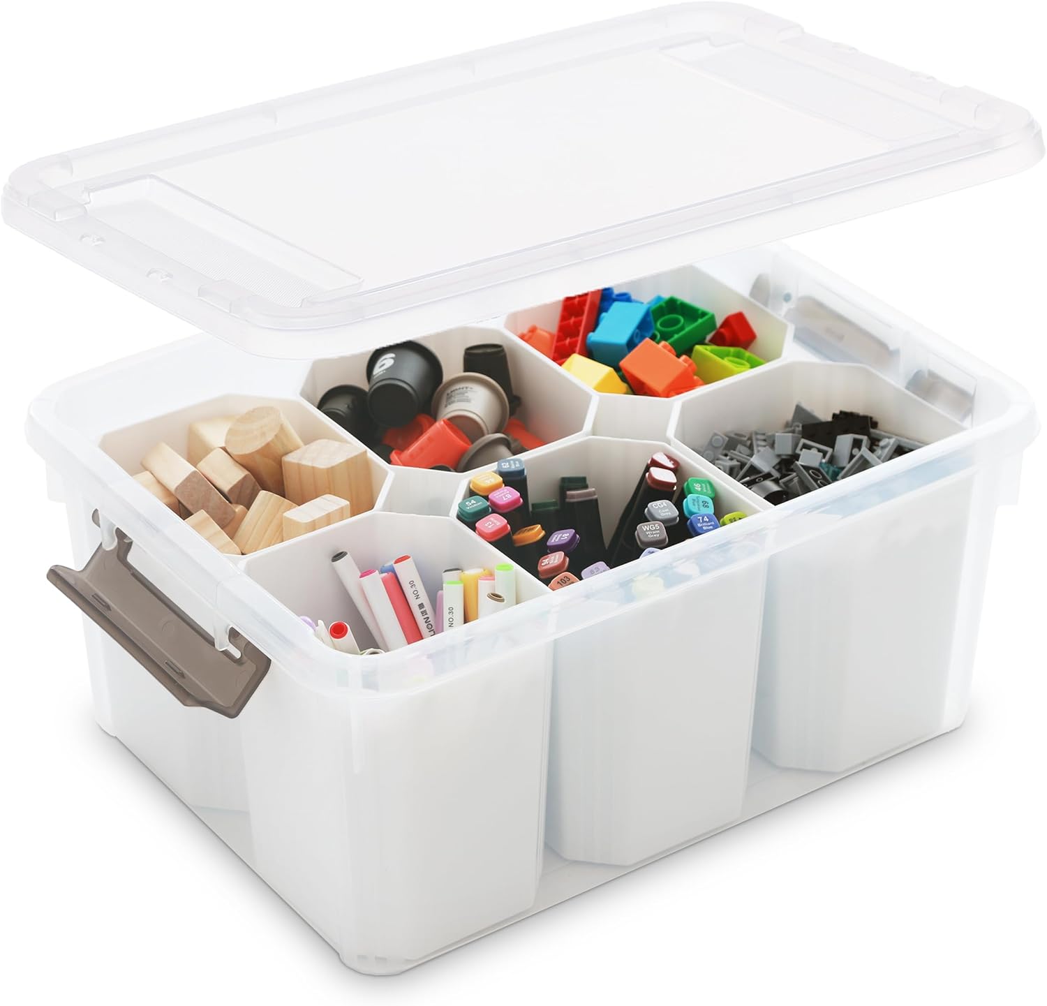 Amazon.com - Bienvoun 17 Quart Plastic Storage Box with Lid Clear Box ...