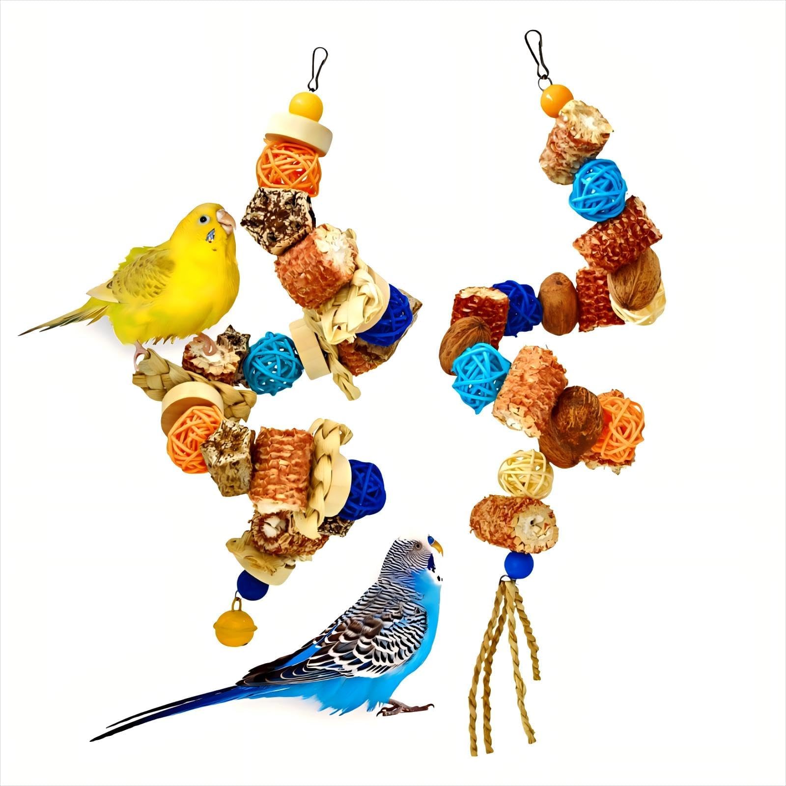 Amazon.com : XLpeixin Natural Bird Rope Perches Toys,Parakeet Swing ...