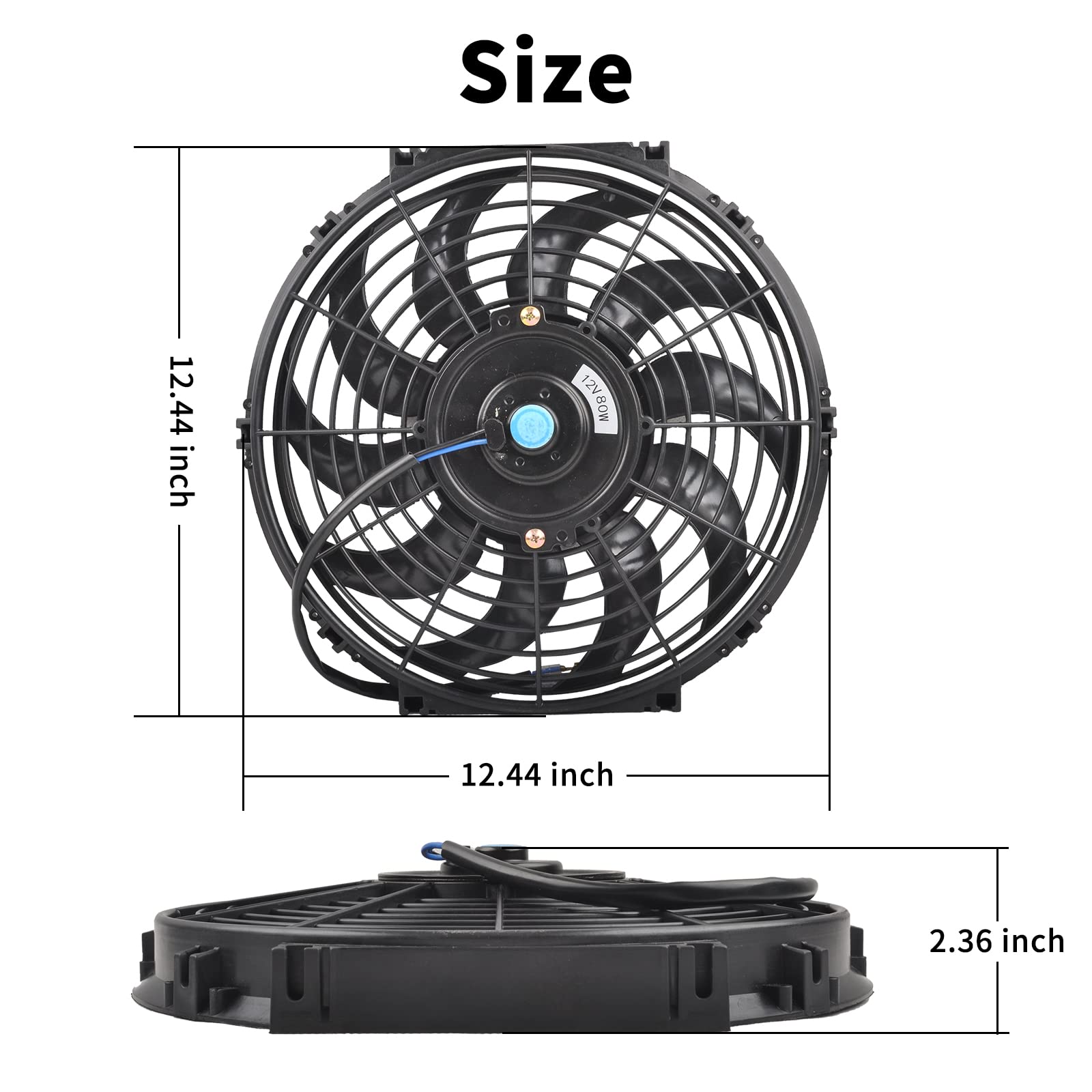 Snapklik.com : FGJQEFG 12 Inch Black Universal Slim Fan Push Pull ...