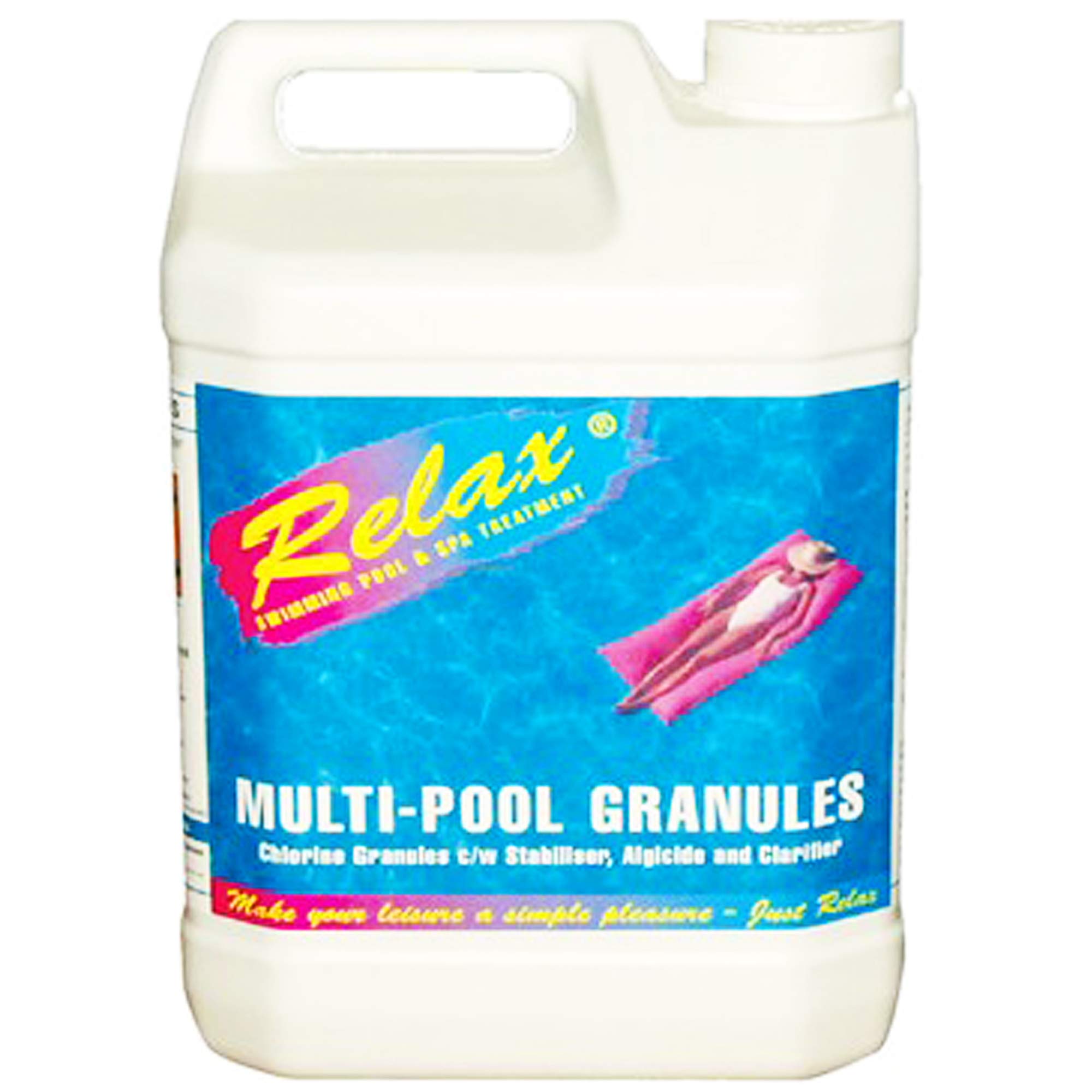 5kg RELAX Multi Chlorine Granules for Pool Hot Tub Spa with Algaecide ...