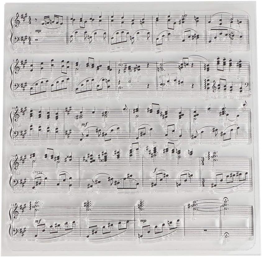 Amazon.com: Threetols Music Note Clear Stamps for Card Making, Flower ...