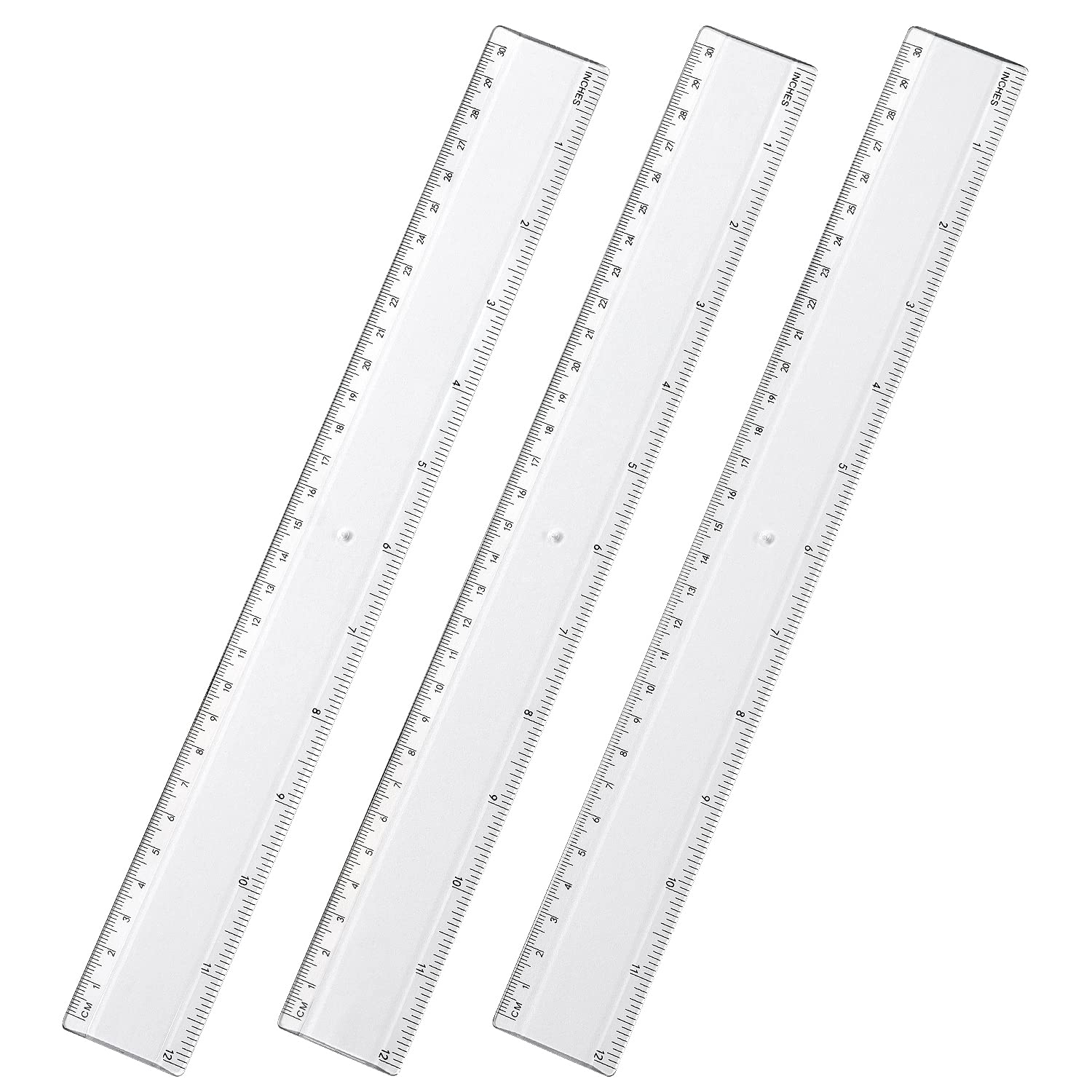 Snapklik.com : Clear Plastic Straight Ruler Set - 12 Inch Ruler