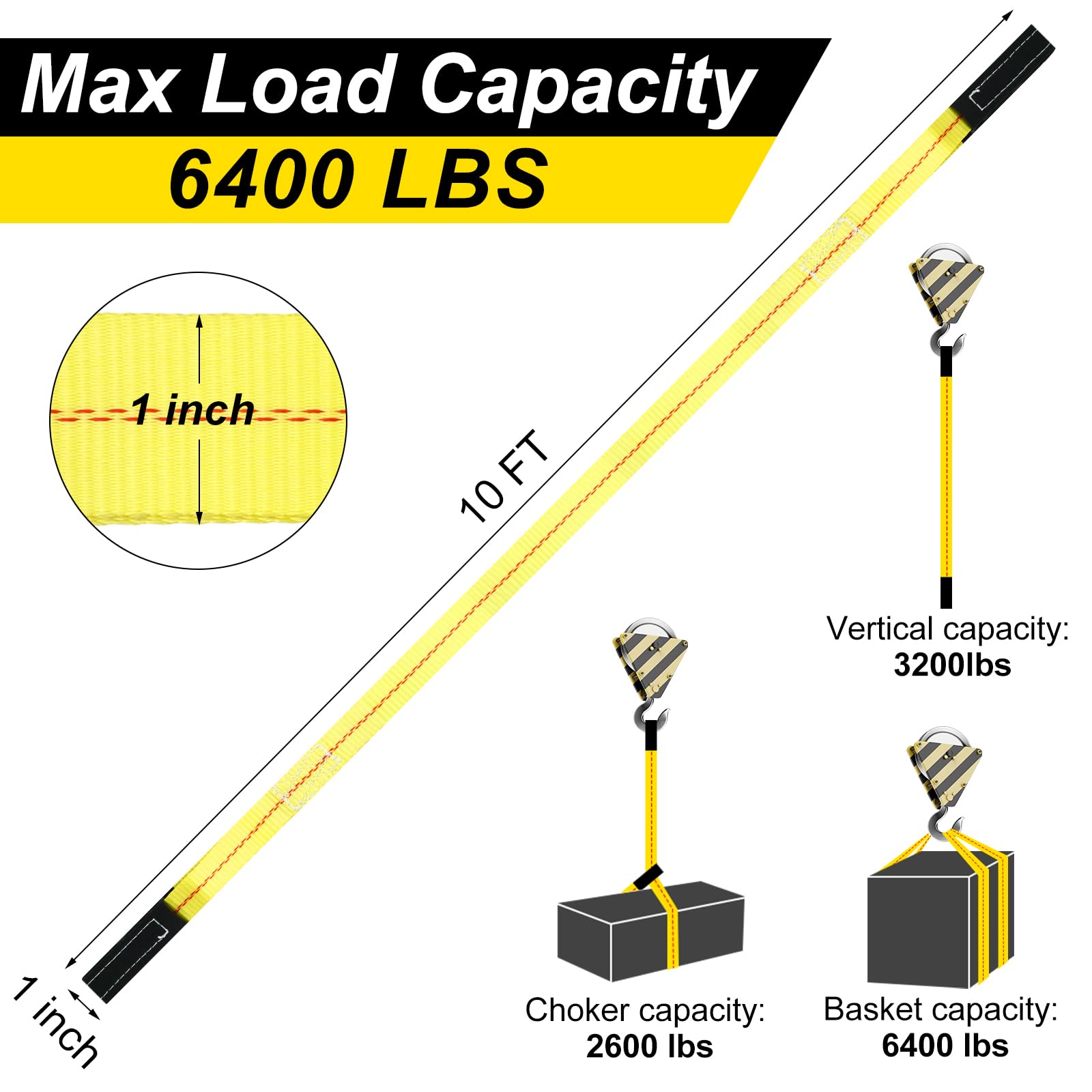 Lifting Slings Everest 1 In. X 4 Ft. Flat Sling, 3,200 Lb., 2-Ply At ...
