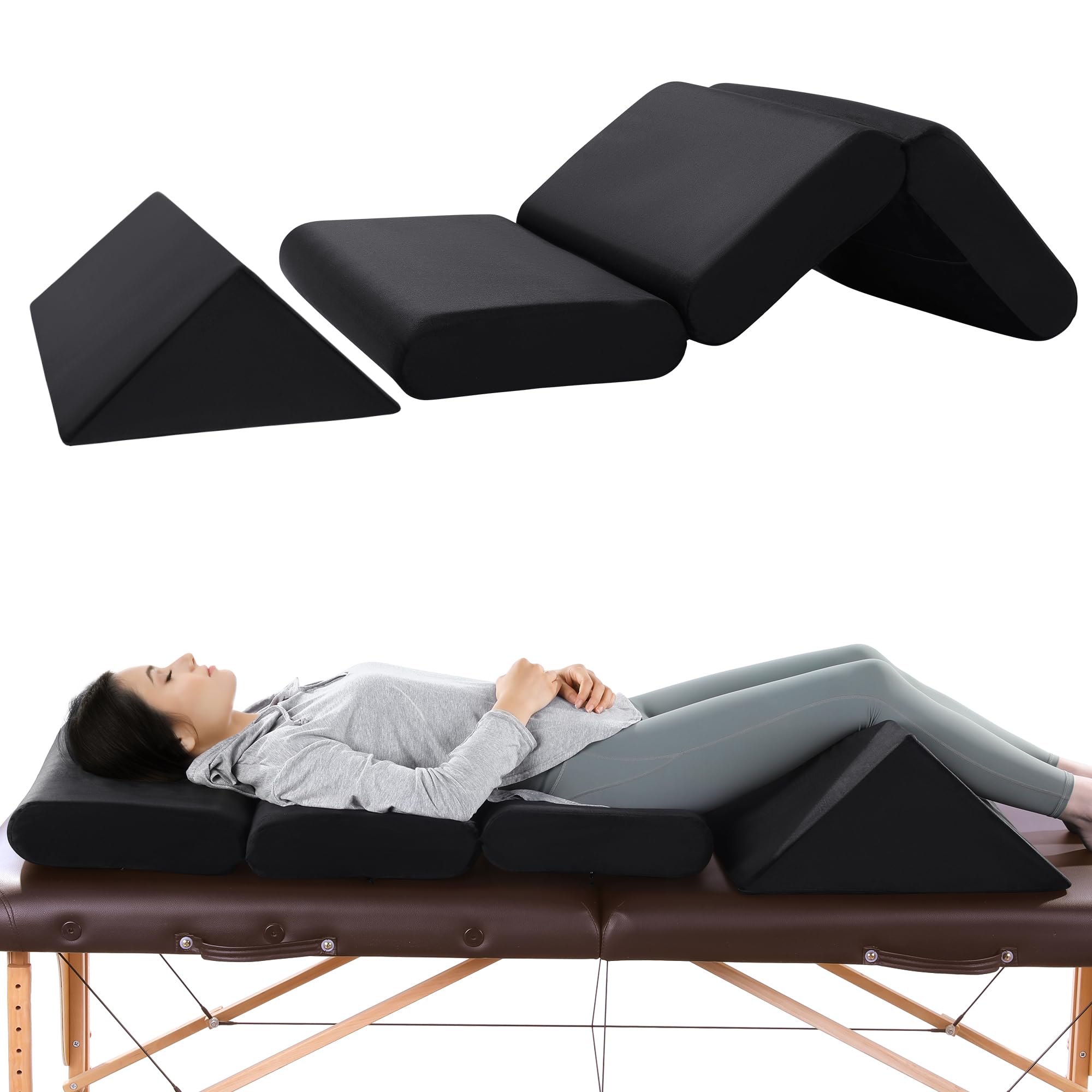 Amazon.com: HOMBYS Memory Foam Massage Bed Mattress Topper with Wedge ...