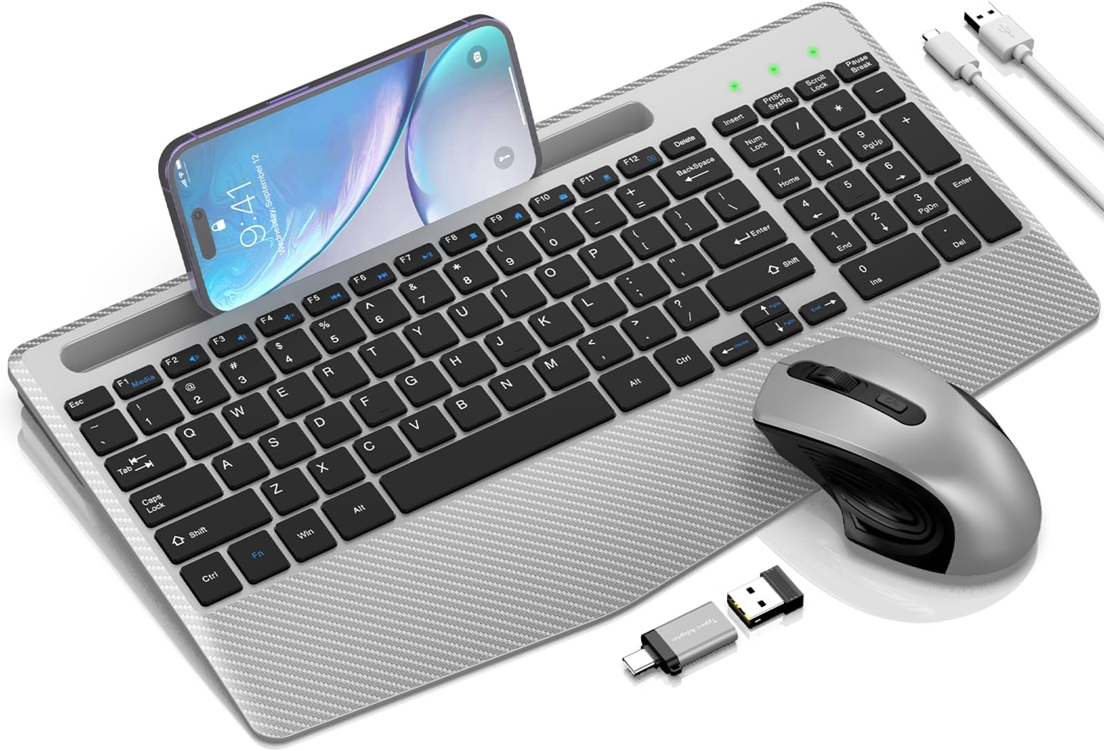 Amazon.com: Wireless Keyboard and Mouse Combo - Full-Sized Ergonomic ...
