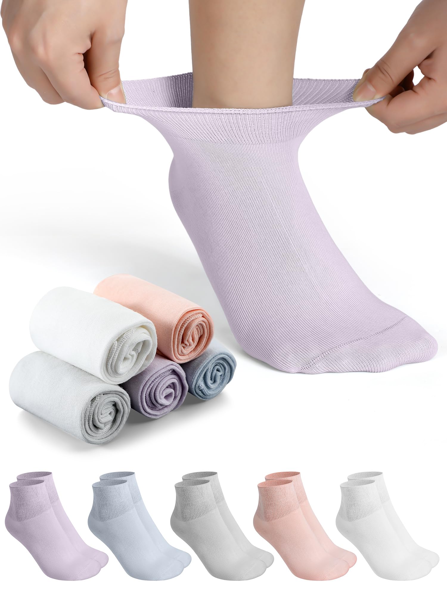 Amazon.com: Shihanee 10 Pairs Diabetic Socks for Woman Non Binding ...