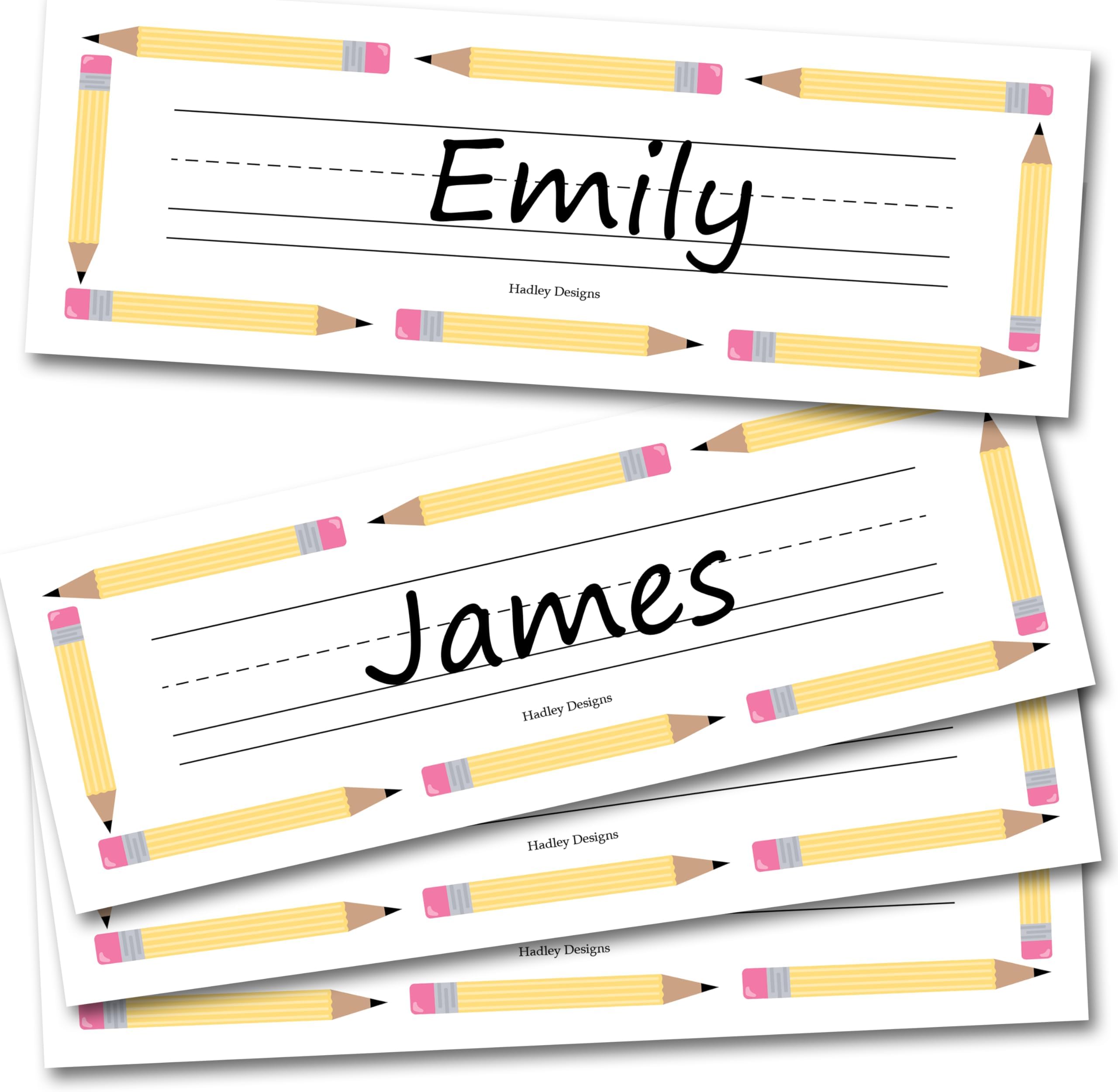 Amazon.com: 25 Retro Student Desk Name Tags Classroom - Student Name ...