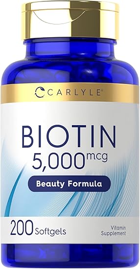 Amazon.com: Carlyle Biotin 5000mcg Softgels | 200 Count | Vitamins for ...
