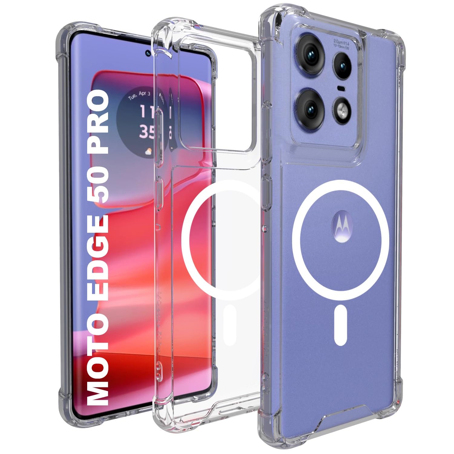 RIGGEAR Shockproof Clear Hybrid Armor Magnetic Back Cover Case ...