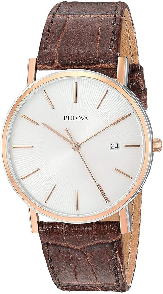 Bulova Men's Analogue Quartz Watch with Leather Strap 98H51 : Bulova ...