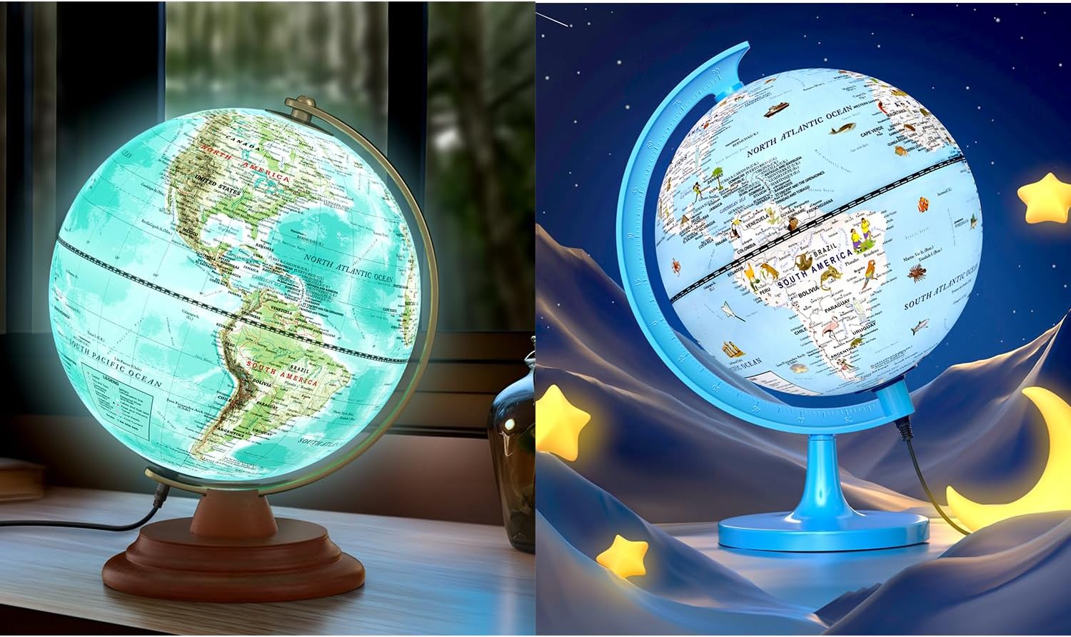 Amazon.com: Wood Stand and Animal Globe Bundle : Toys & Games