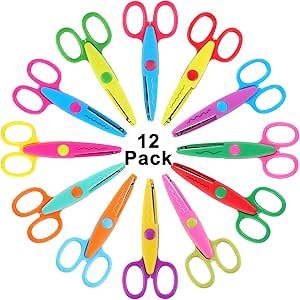 Amazon.com: 12 Pack Craft Scissors Decorative Edge, 5 Inch Safety ...