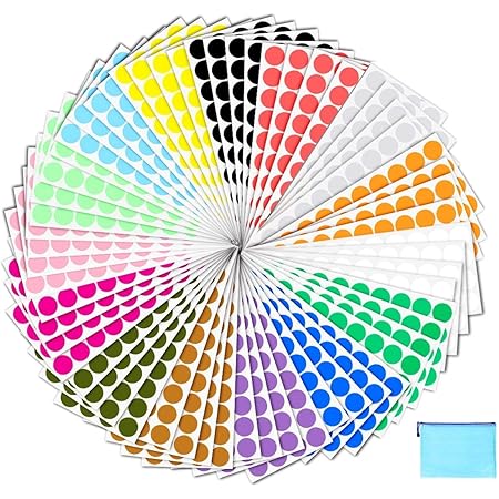 Amazon.com : 3/4 Inch Round Color Coding Circle Dot Labels 12 Assorted ...