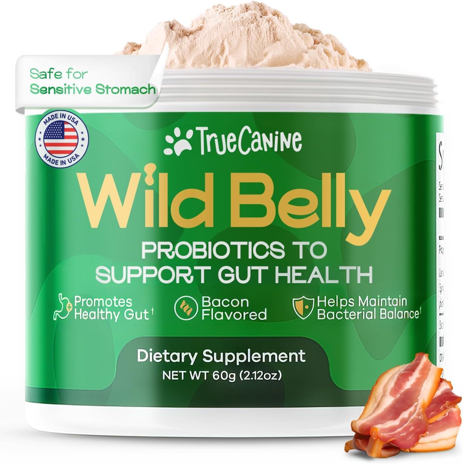 Amazon.com : Wild Belly TrueCanine Dog Gut Health Probiotics, 8.75 ...