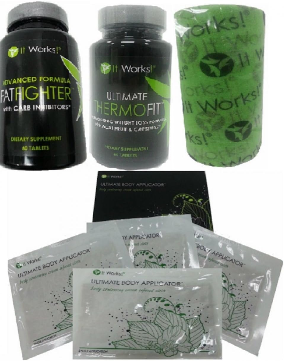 IT WORKS Combo - 1 Fat Fighter + 1 Thermofit + 4pcs body wrap ...
