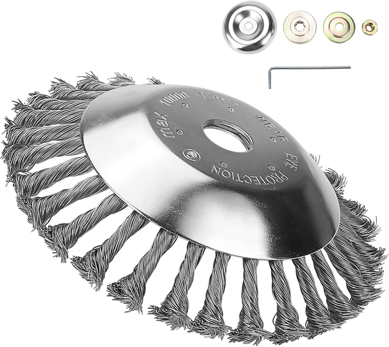 SI FANG 8 Inch Grass Trimmer Cutter Head Knotted Solid Steel Wire Wheel ...