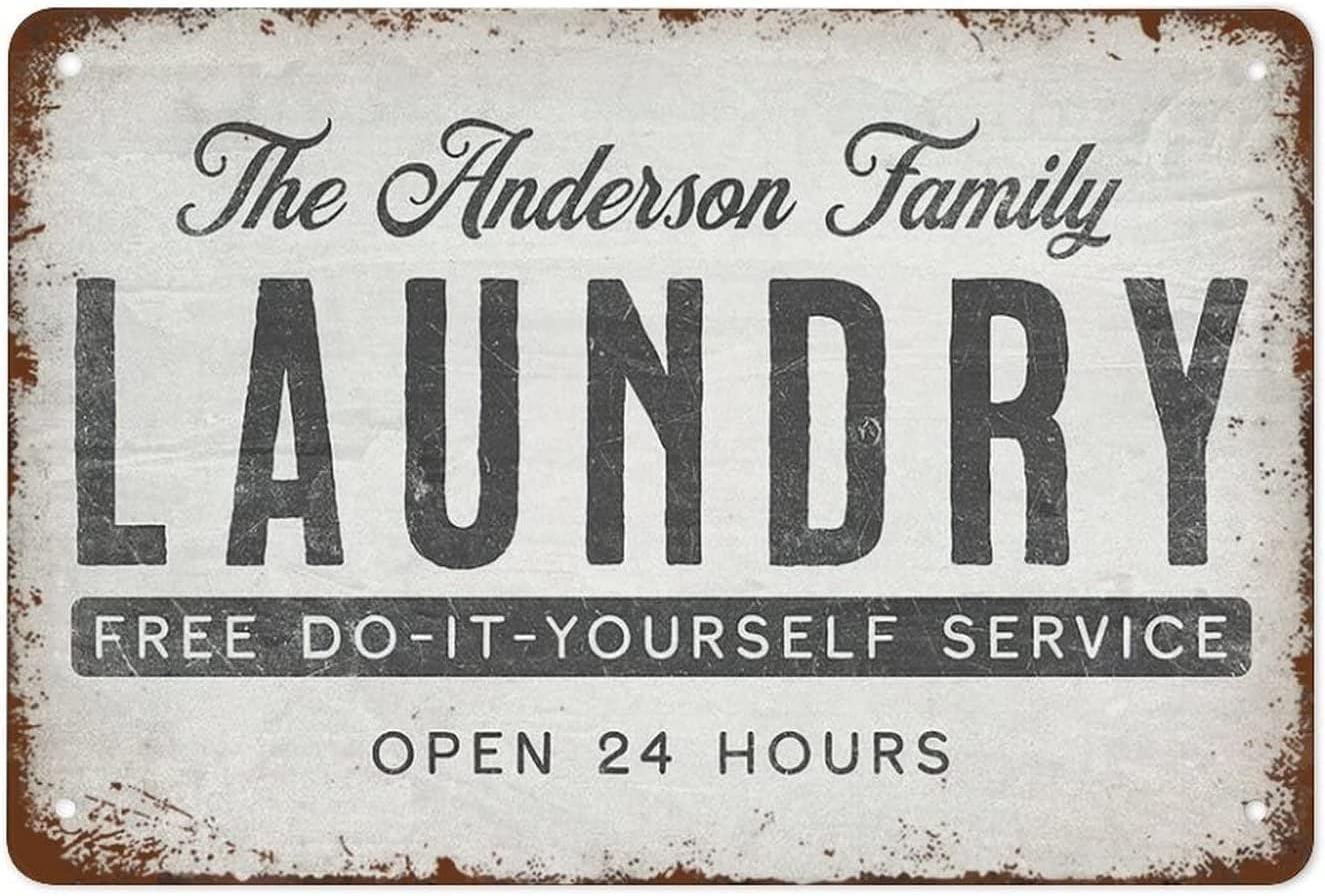Amazon.com: Laundry Room Sign Rustic Laundromat Sign Farmhouse Style ...