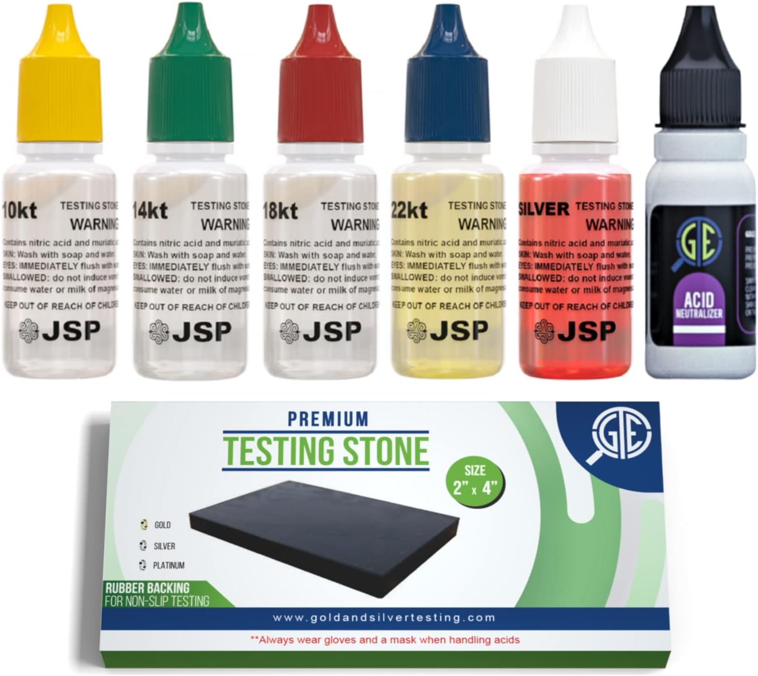 Amazon.com: Gold and Silver Jewelry Testing Solutions Kit 10k 14k 18k ...