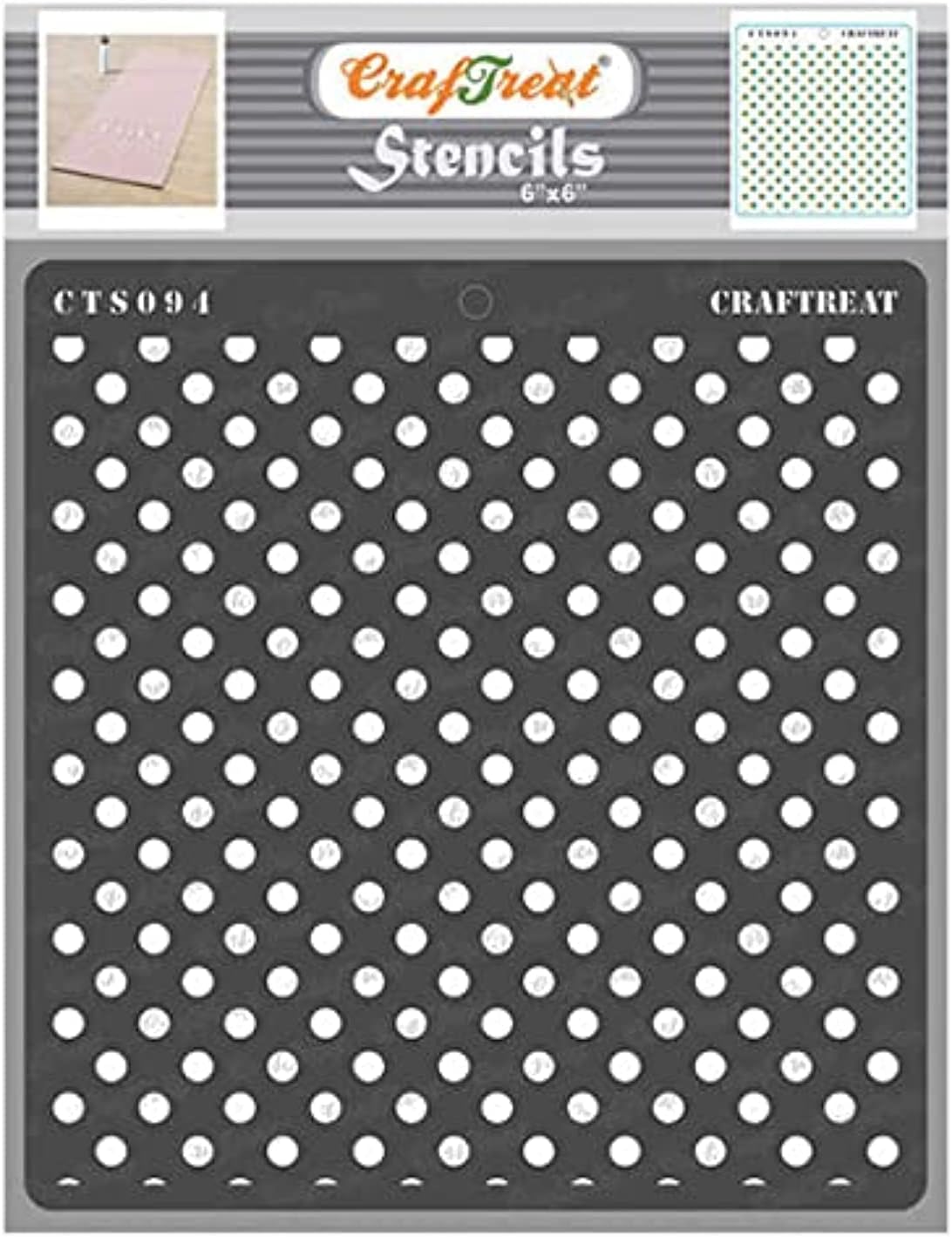 CrafTreat Polka Dot Stencil for Painting on Concrete - Bold Polka Dots ...