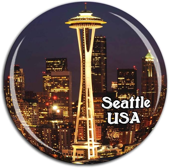 Amazon.com: Space Needle Seattle America USA Fridge Magnet 3D Crystal ...