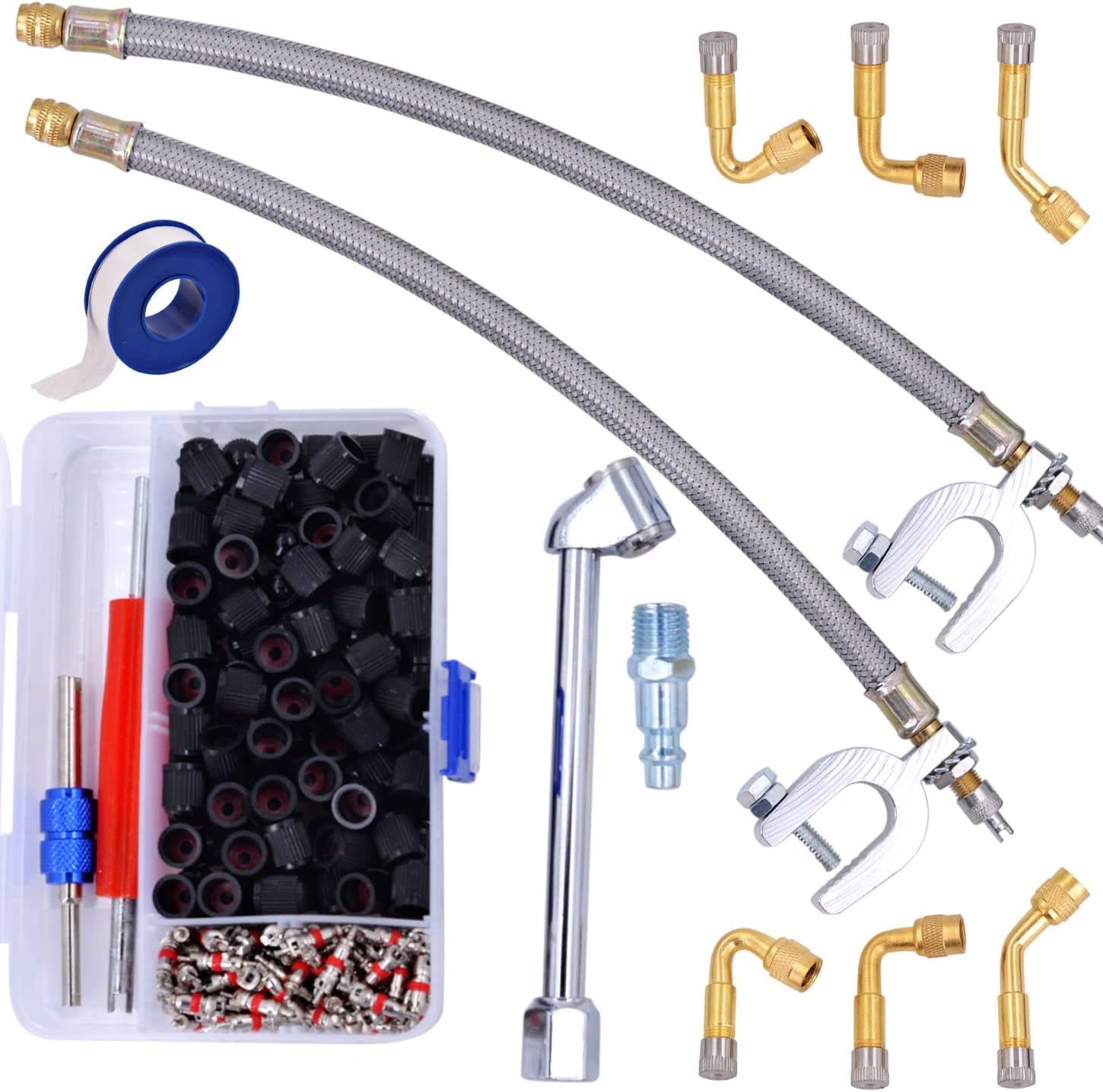 Dually Flexible Valve Stem Extension Kit | Gold Angle Valve Stems 90 ...