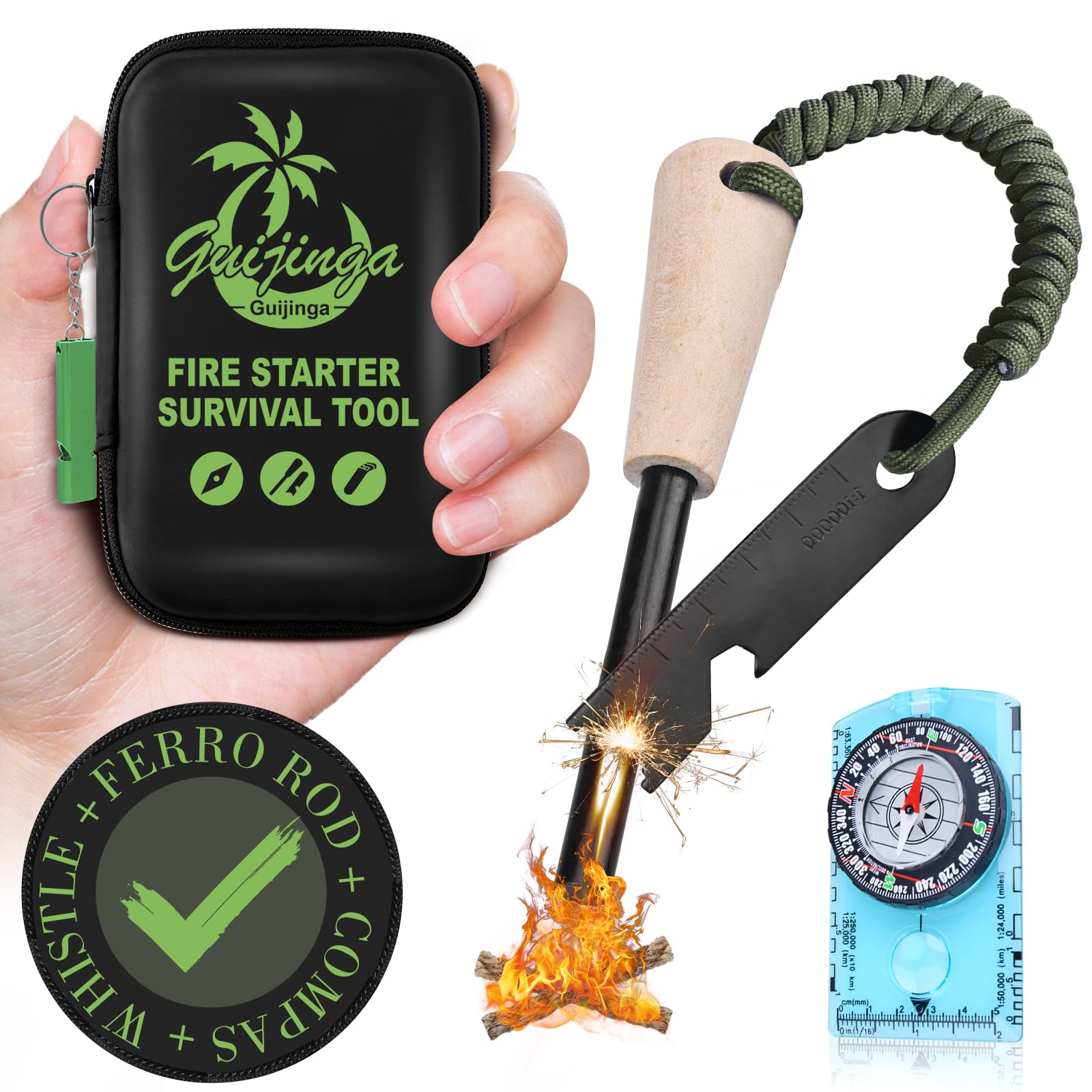 Amazon.com: Flint and Steel Fire Starter Kit, Outdoor Flint Fire ...