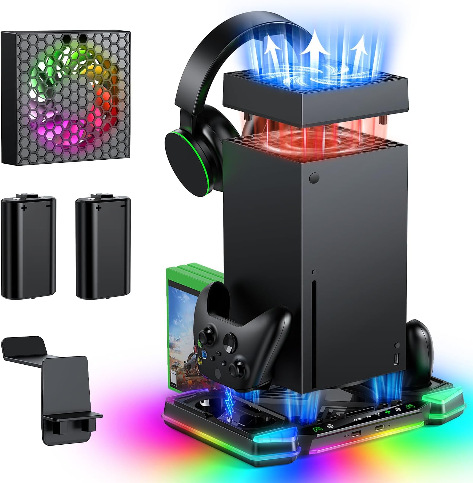 Automatic Cooling Fan and Charger Station Accessories for Xbox Series X ...