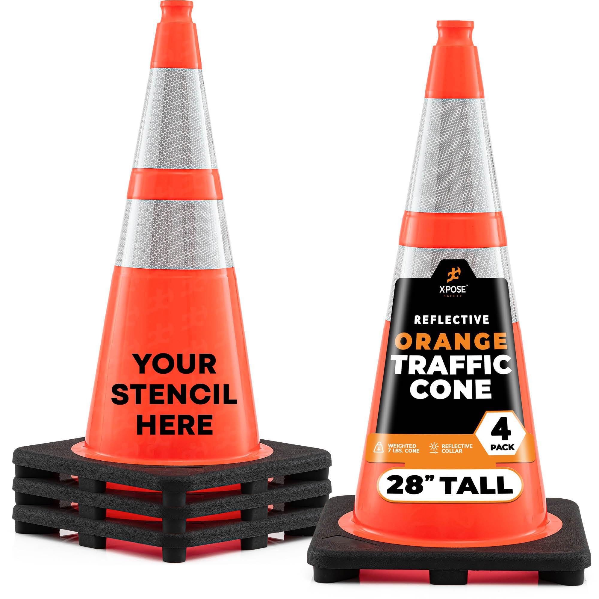 Snapklik.com : Xpose Safety 28 Inch Orange Traffic Cones