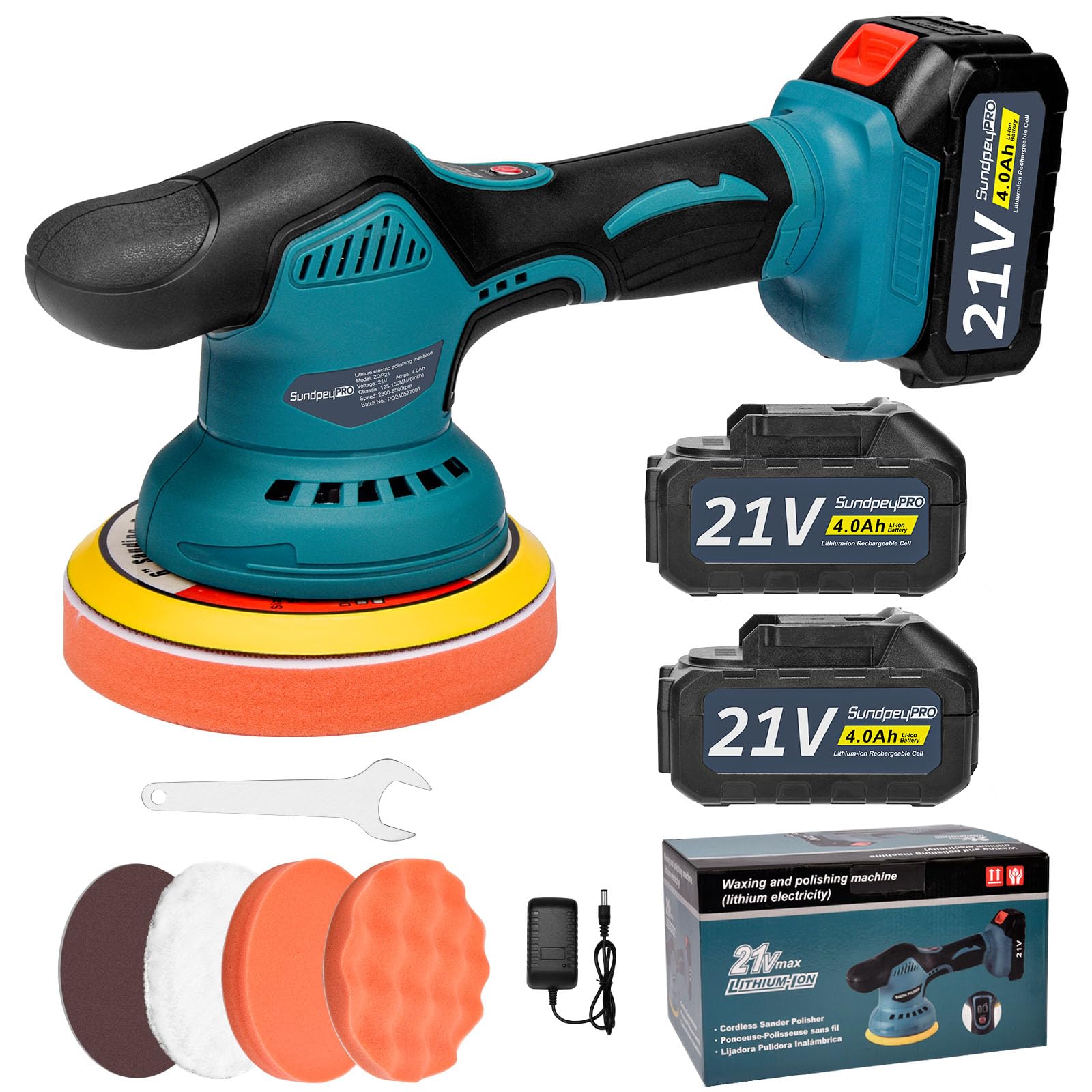 Amazon.com: SundpeyPRO 21V Cordless Buffer Polisher - 6 Inch Portable ...