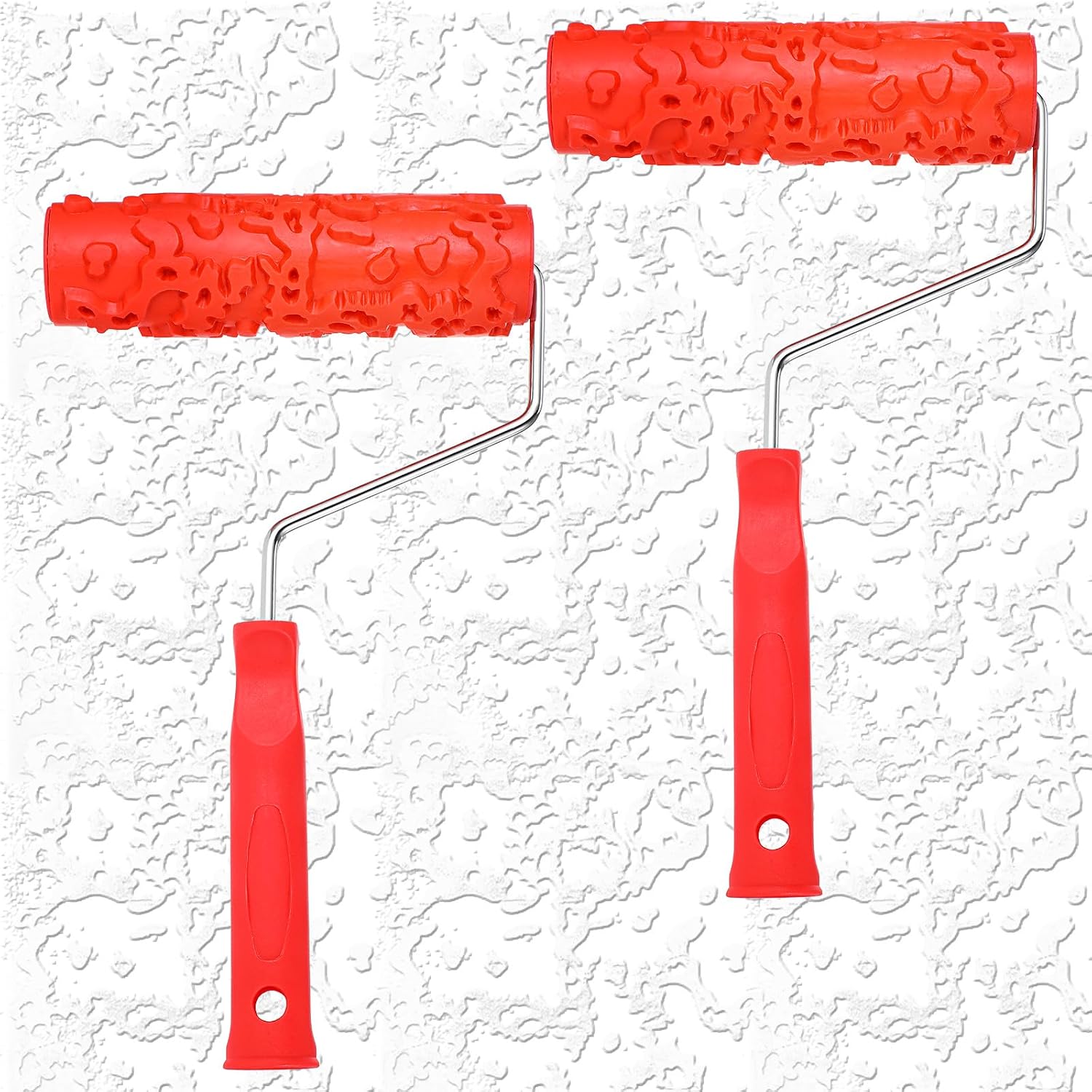MBAIYO 2 Pcs 7'' Textured Paint Roller, Rubber Pattern Paint Texture ...