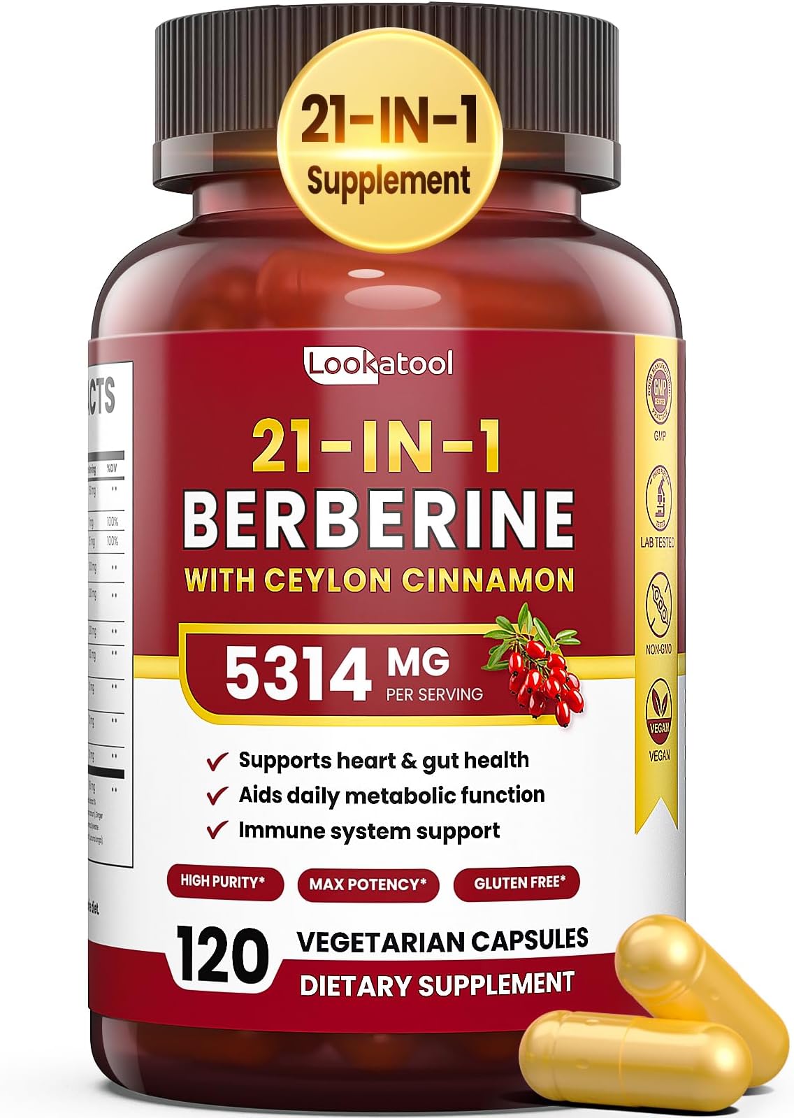 Amazon.com: Nurture Alley Berberine Complex - Berberine HCL 1200mg Plus ...