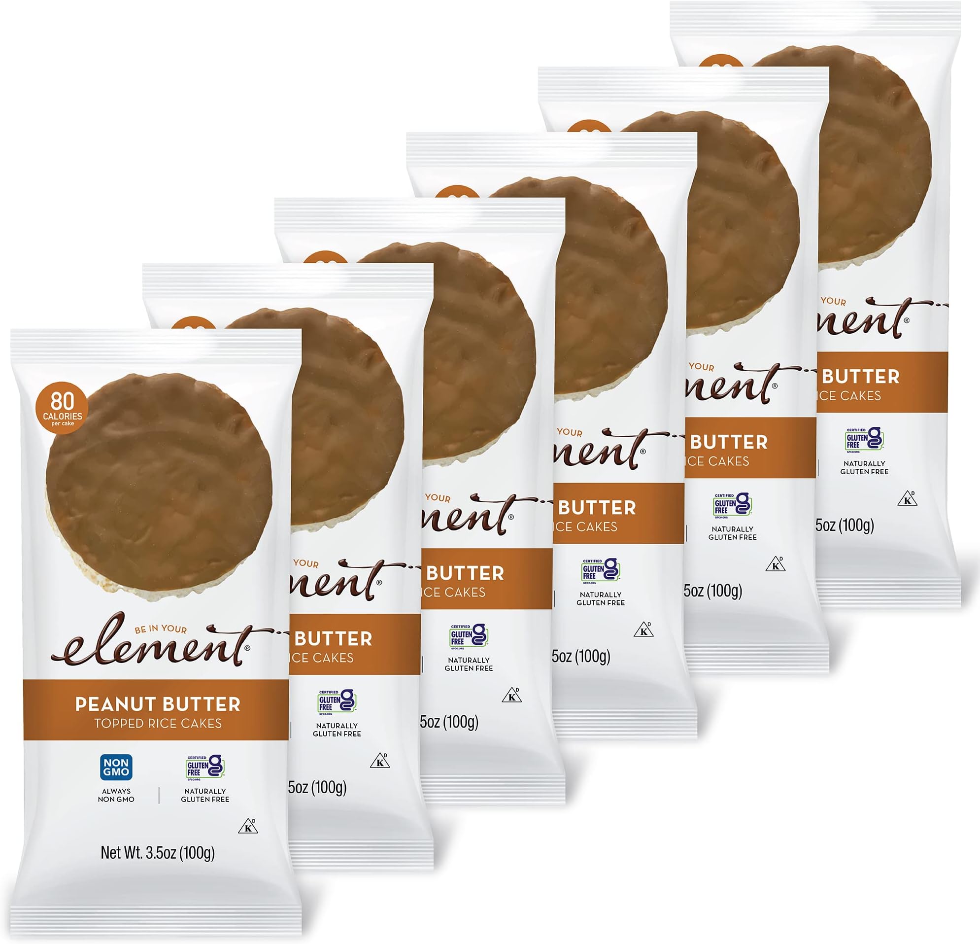 Amazon.com: Element Snacks - Peanut Butter Topped Rice Cakes (Pack of 6 ...