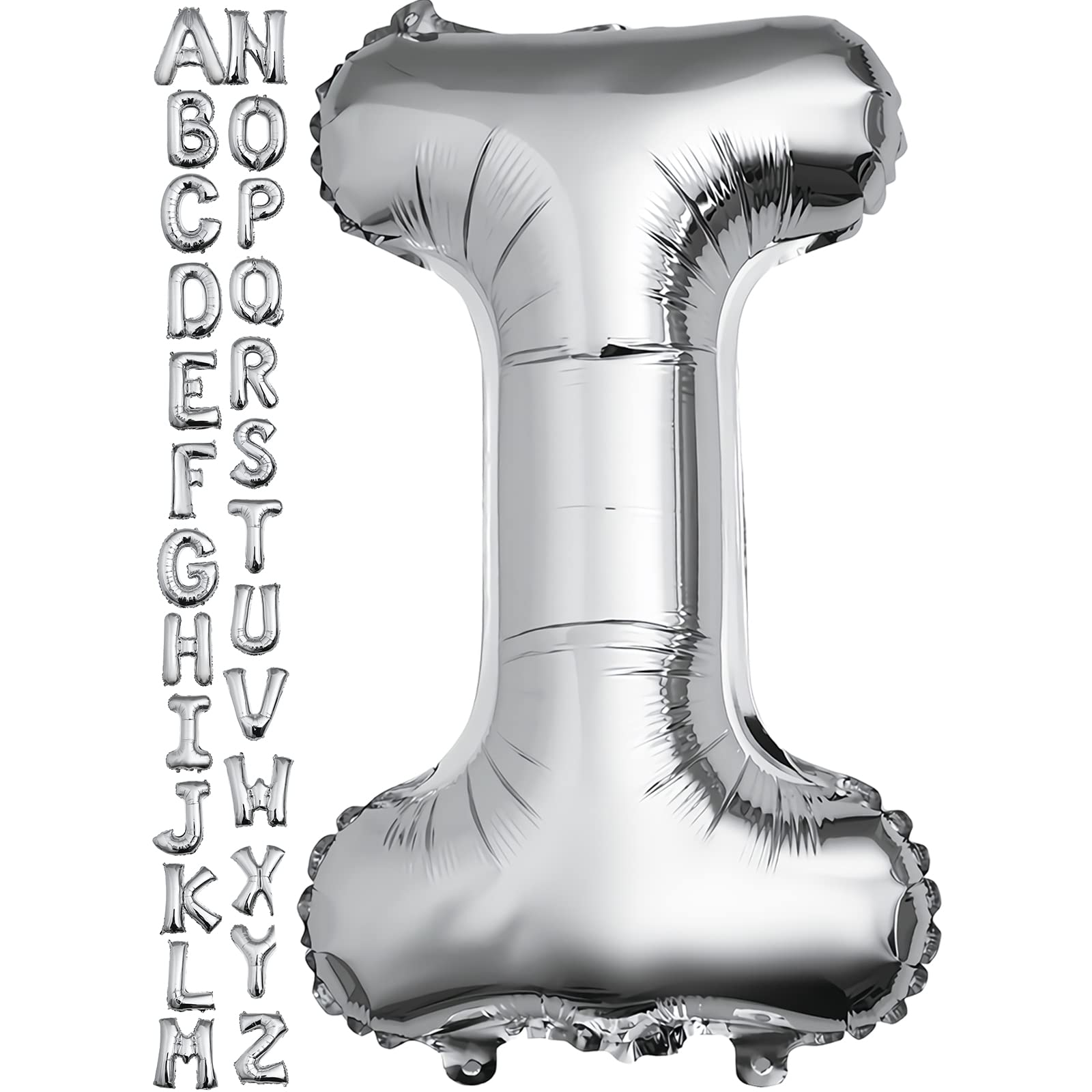 Buy 40 inch Silver Letter I Balloon, Big Size Alphabet Foil Mylar ...