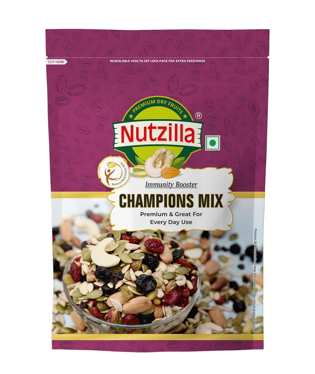 Nutzilla Champions Mix - Everyday Use Snacks, Seeds for Eating, Healthy ...