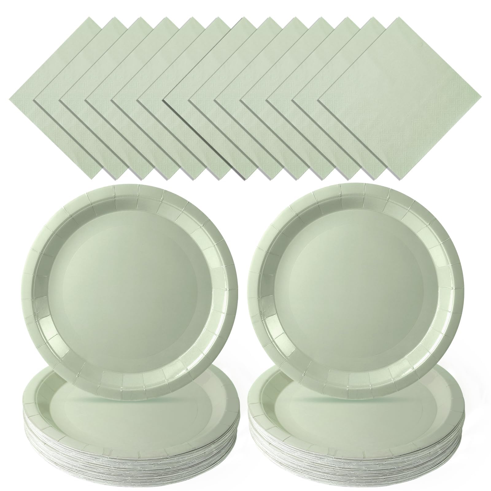 Amazon.com: Sage Paper Plates Sage Green Paper Plates and Napkins Party ...