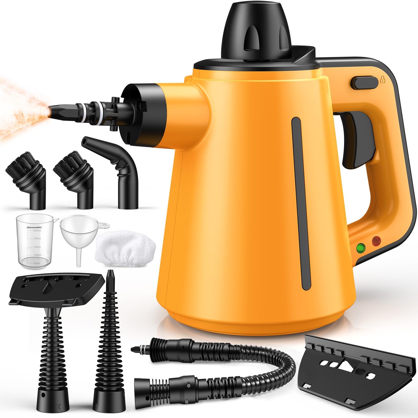 Steam Cleaner, Hand Held Steamer for Home Car, 10 Accessories Carpet ...