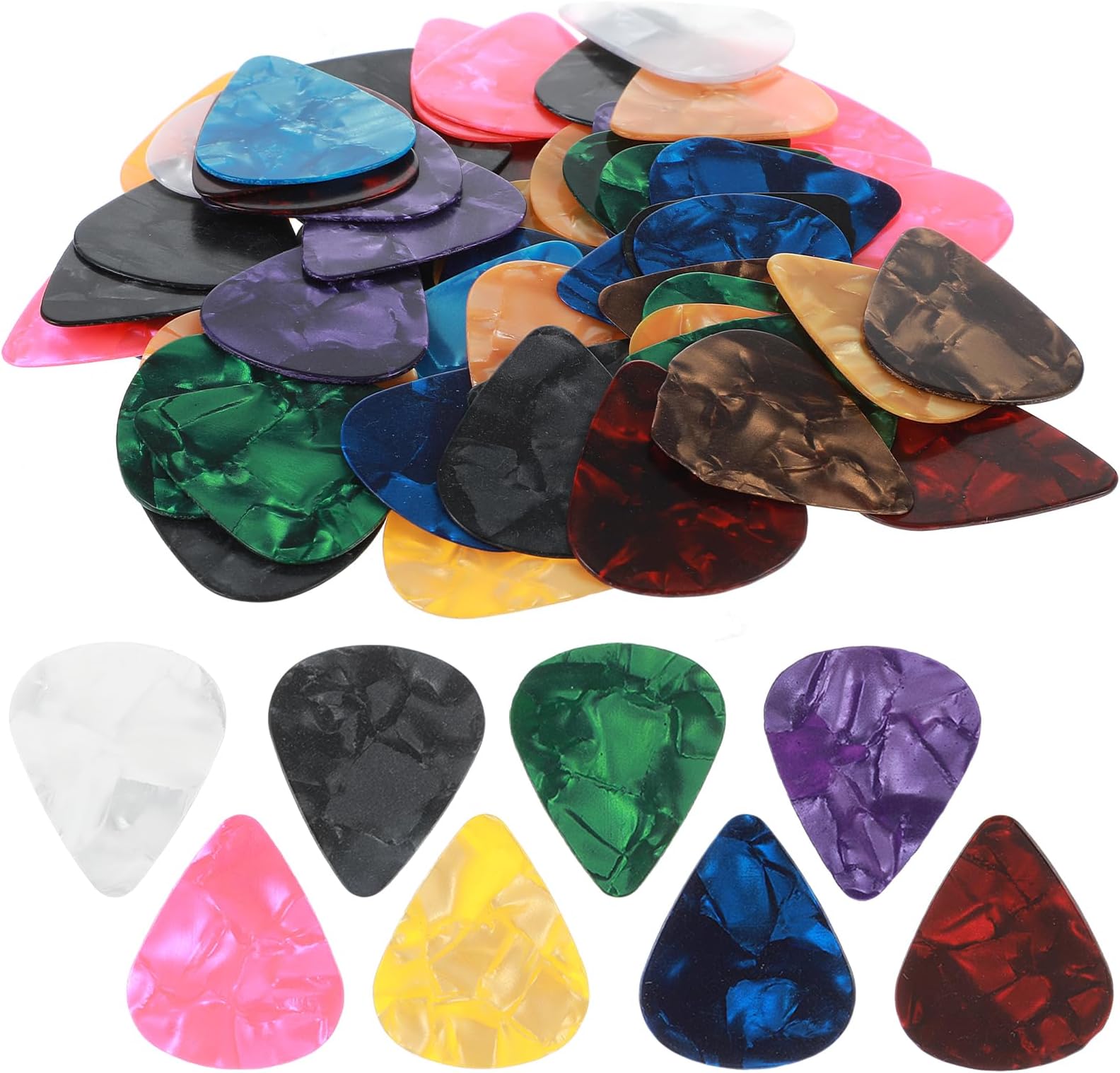 Amazon.com: Qianyu 60 PCS Guitar Picks Colorful Celluloid Plectrums 3 ...
