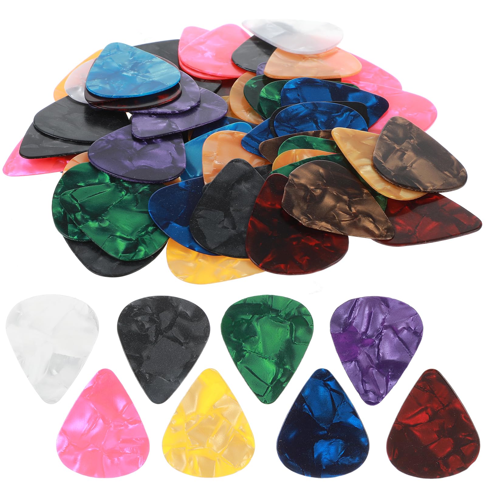Amazon.com: Qianyu 3 Thickness Guitar Picks 60 Pcs Colorful Celluloid ...