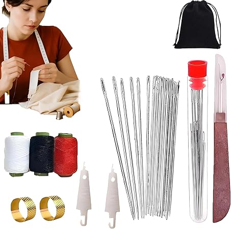 Amazon.com: Whimsyard/Wondolla/Peachloft Big Eye Steel Sewing Needles ...