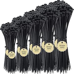 Cinchos de Plastico, 1000 PCS Bridas de Plástico para Electricidad, Ancho 4mm, 10/15/20/25/30cm ...