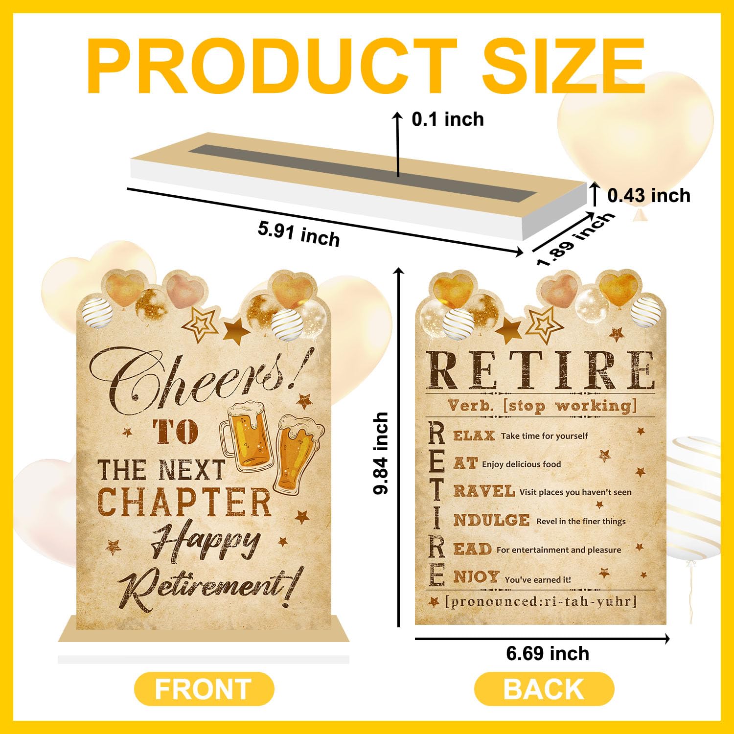 Snapklik.com : Rustic Retirement Party Decor - Vintage Wooden Double ...