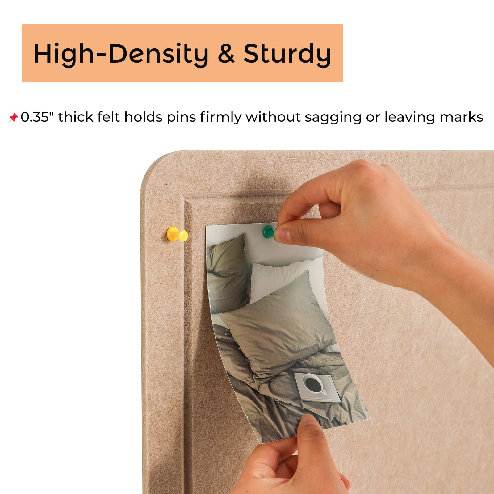 Felt Pin Board With Push Pins Large Thickened Felt Bulletin Board ...