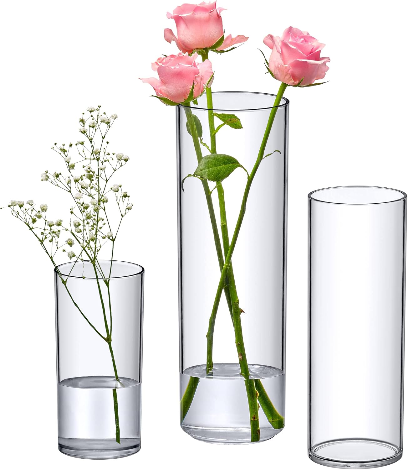 Amazon.com: Amazing Abby - Viola Magra - Plastic Cylinder Vases (3 ...