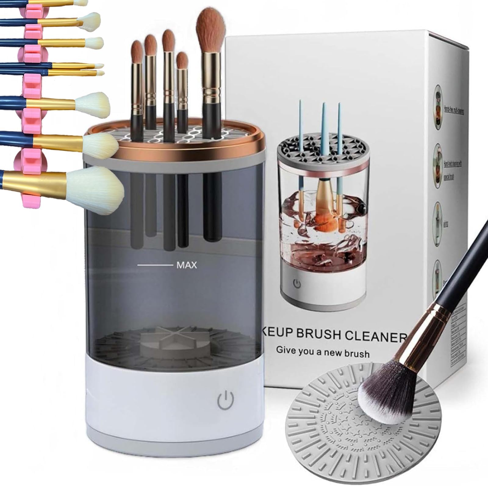 Amazon.com: Makeup Brush Cleaner Machine, Portable Electric Makeup ...